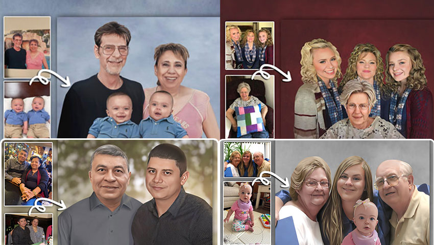 Merge Photos | Family Portrait from Multiple Photos